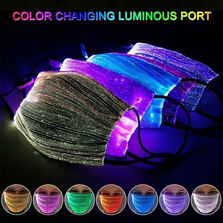 Mask Halloween Christmas Party Mask 7 Color Lights LED Light up Face ...