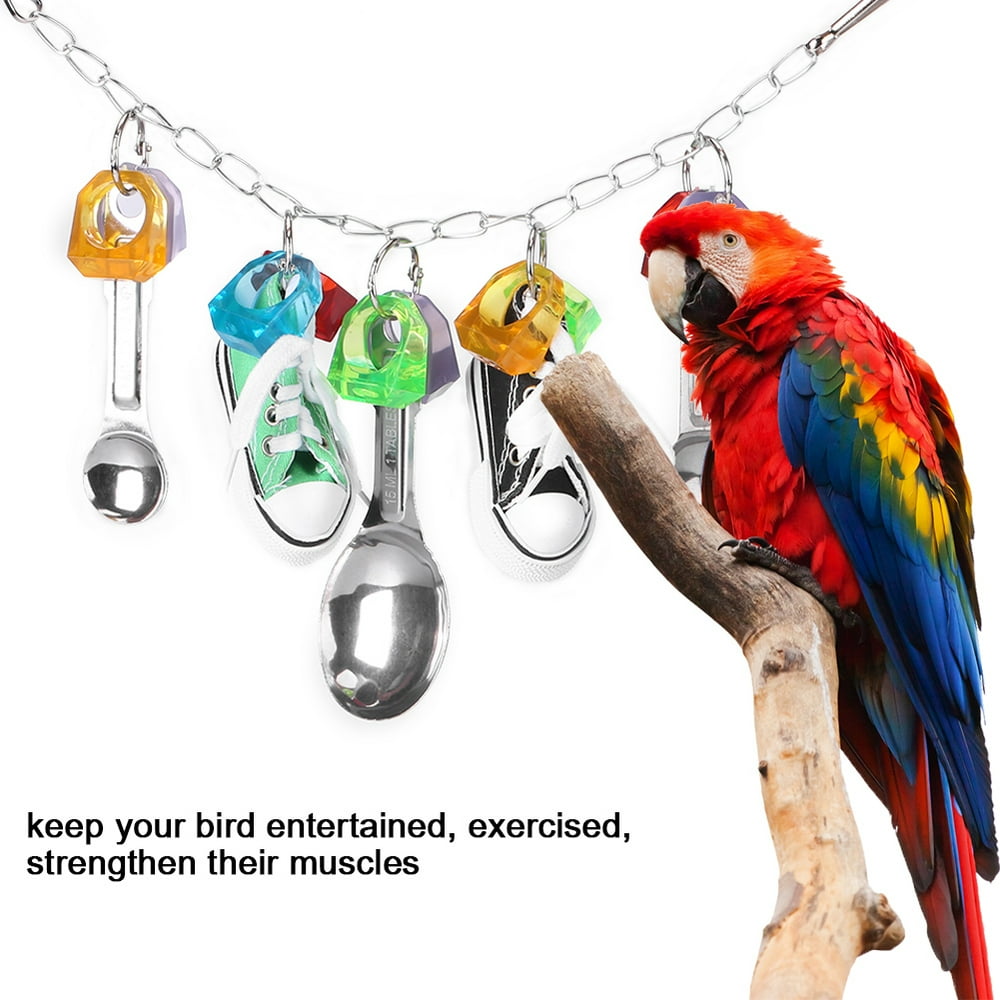 Dilwe Colorful Plastic Parrot Bird Chewing Playing Toys Cage Hanging ...
