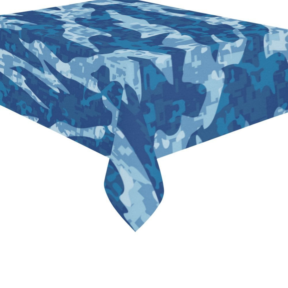 MYPOP Navy Tiger Stripe Camouflage Cotton Linen Tablecloth Set 60x84 ...