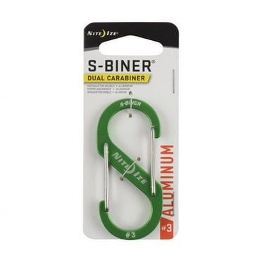 Nite Ize S-Biner Dual Carabiner #2 Aluminum Lime Green Locking Dual ...