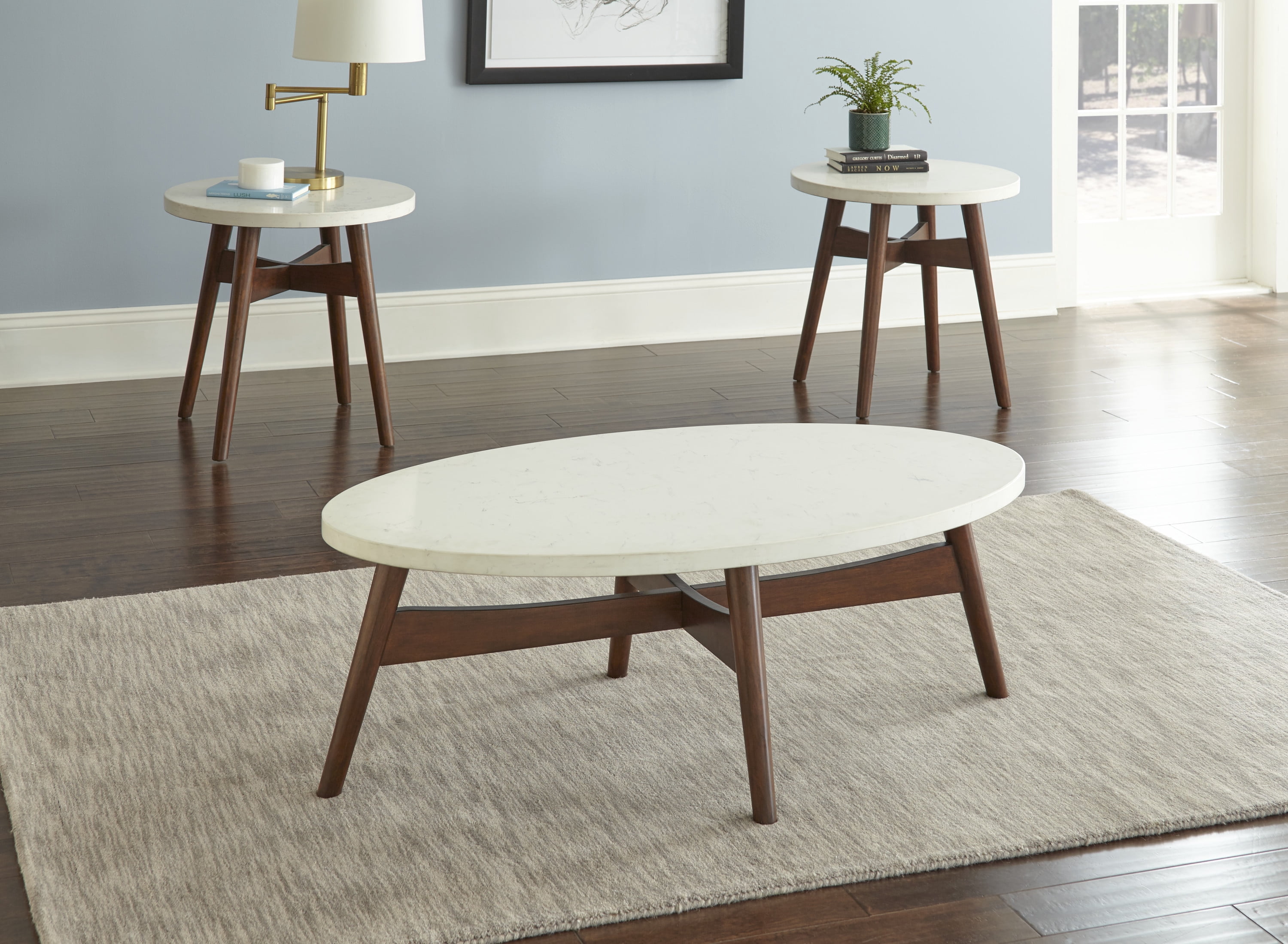 CoSoTower Mid-Century Modern Cocktail Table - Natural Cherry Legs ...