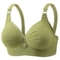 Women'S Wirefree Push-Up Bra with Front Button Closure, Breathable ...