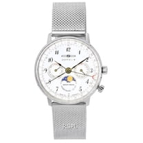 Zeppelin LZ14 Marine Moonphase Stainless Steel Ice Blue Dial Quartz ...