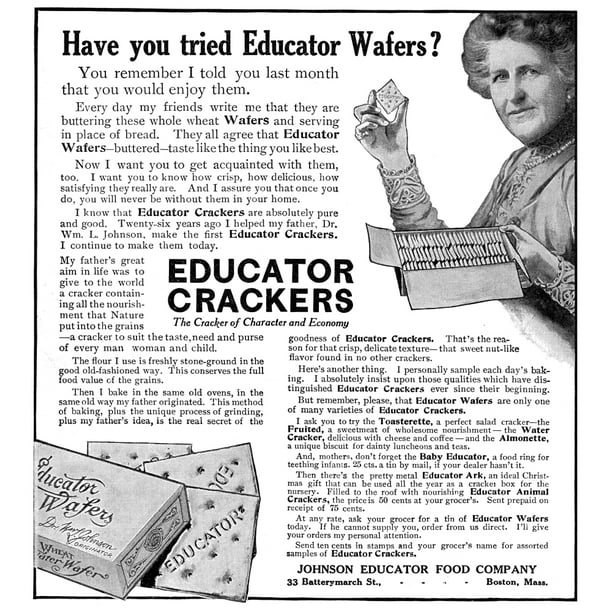 Ad: Crackers, 1911. /Namerican Magazine Advertisement For Educator ...