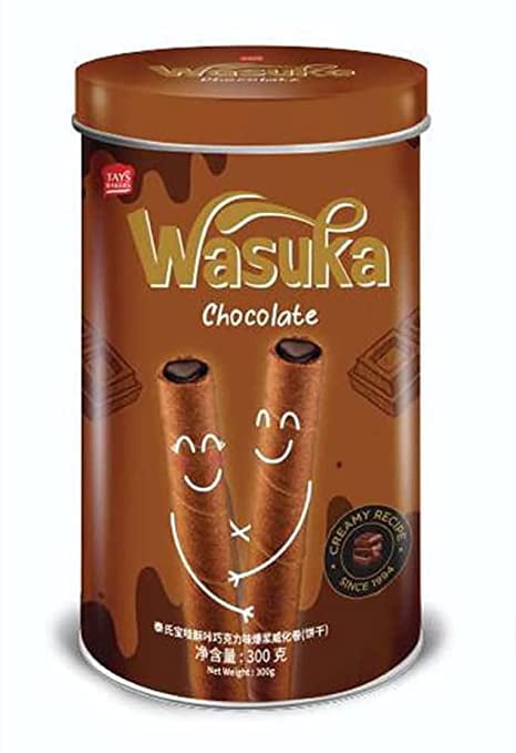 Wasuka Wafer Rolls Chocolate Flavor Premium Snack with 100% Natural ...