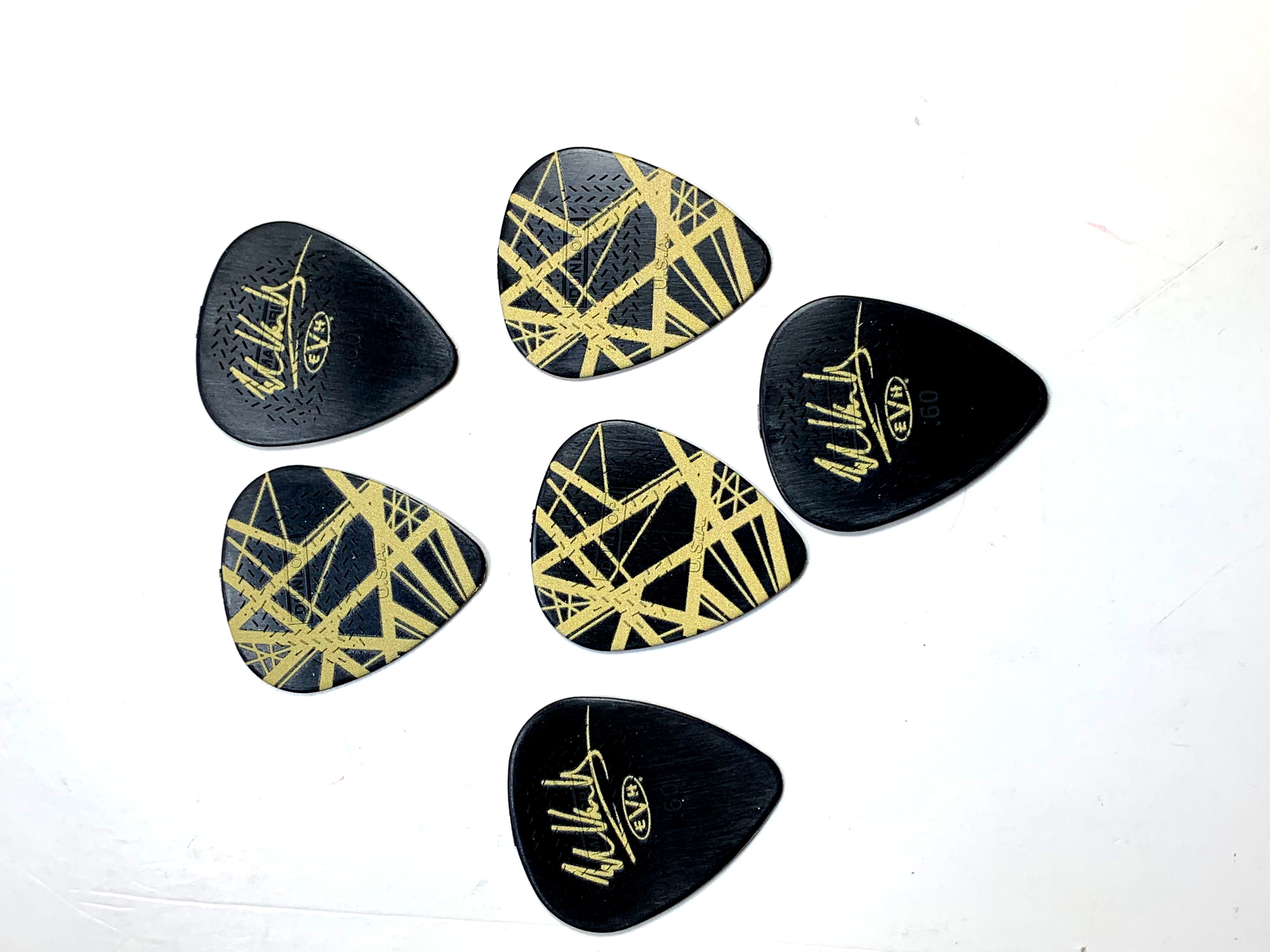 Buy Eddie Van Halen Guitar Picks EVH Black Yellow Stripes Max Grip ...
