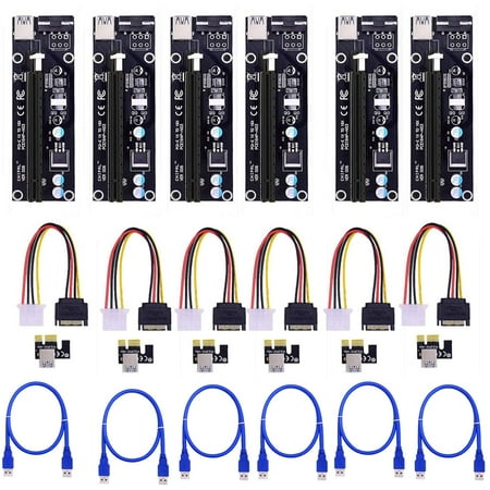 PCIe 4-Pin MOLEX PCI-E 16x to 1x Powered Riser Adapter Card w/ 60cm USB ...