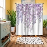 "Uokiuki Lilac Shower Curtain, Violet Wisteria Bathroom Decor ...