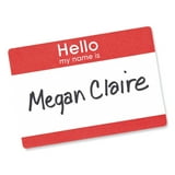 Printable Self-Adhesive Name Badges, 2 1/3 X 3 3/8, Red "hello", 100 ...