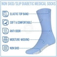 12 Pairs Women's Non Skid Diabetic Medical Socks, Size 9-11, Rubber ...