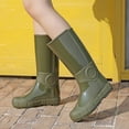 AUDeals Women’s Fashion Mid Calf Rain Boots Slip Resistant PVC Durable ...