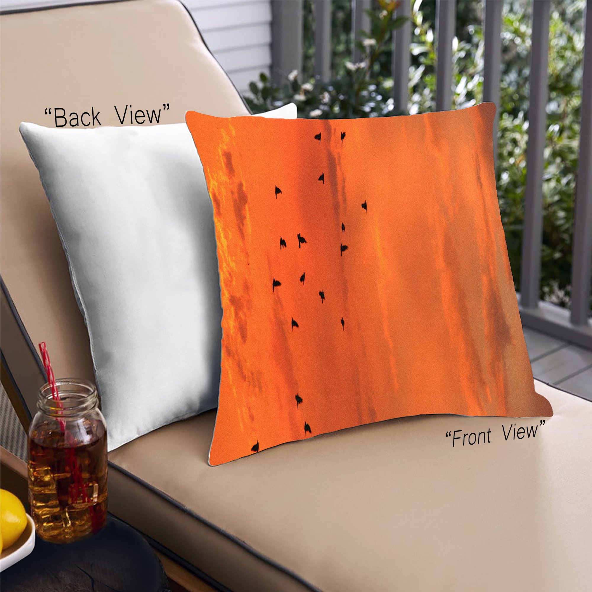 Click here for Ahgly Company Color Focus Orange Outdoor Throw Pil... prices