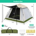 Gymax Waterproof Automatic Pop-up Tent for 2-4 Persons with Removable Rainfly & Carrying Bag ...