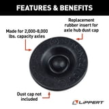 Lippert Components M6V-122065 Trailer Wheel Bearing Dust Cap Plug ...