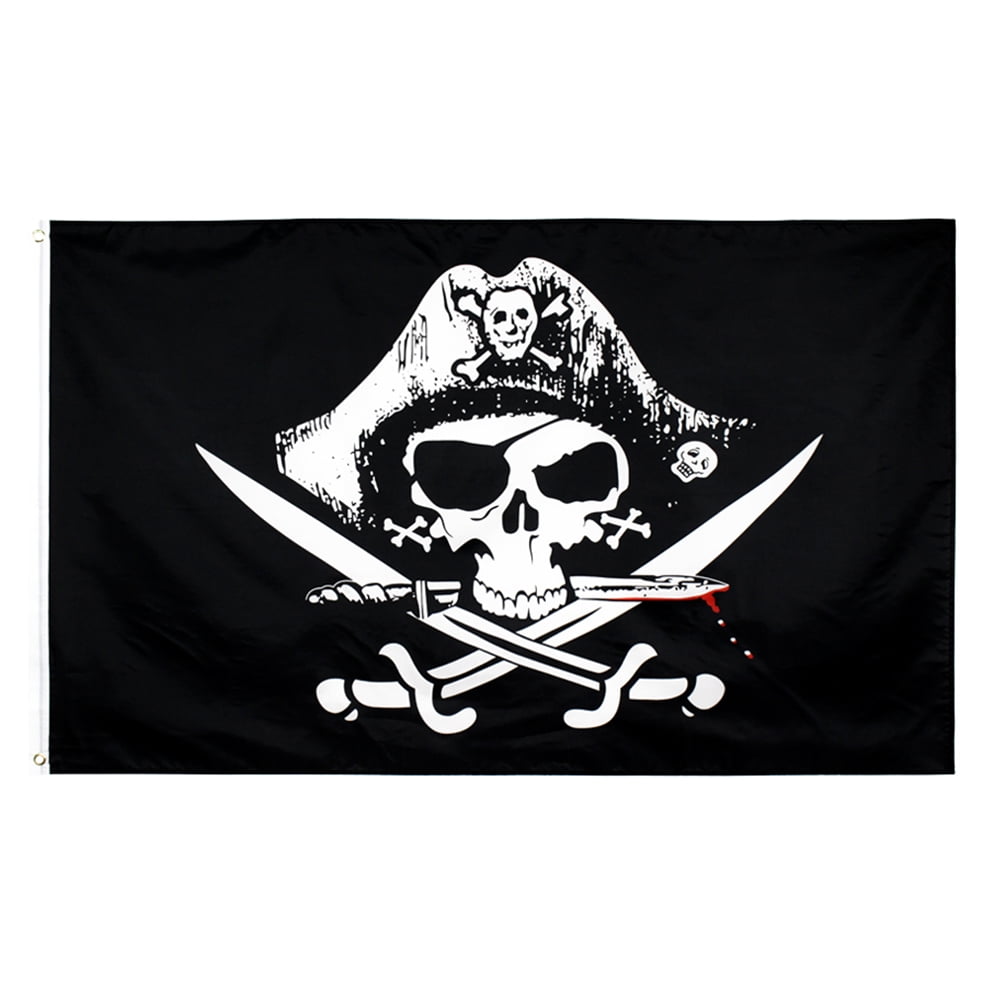 Banderines de banderas de pirata esqueleto de Jolly Roger de Halloween ...