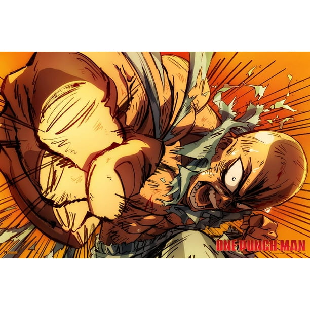 One Punch Man Saitama Hero Fighting Japanese Superhero Manga Anime ...