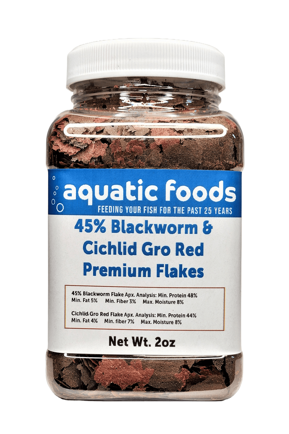 45% Blackworm & Cichlid Gro Red Color Flake Mix for Cichlids, Discus ...
