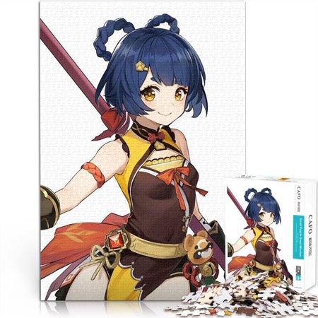 Genshin Impact Hu Tao 1000 Piece Circular Puzzle Brain Intelligence Challenge 26.5"x26.5" Great ...