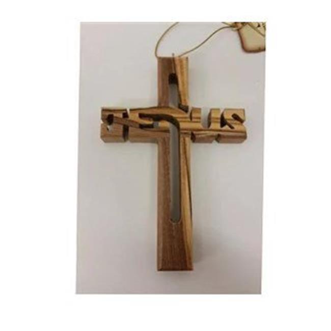 Earthwood 143282 4 in. Olive Wood Jesus Cross - Walmart.com