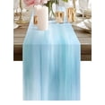 Burlap Table Runner 48 Inches Long, Minimalist Blue Background Non-Slip ...