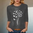 COMVALUE Dandelion Butterfly Long-Sleeved T-Shirt a Black Background ...
