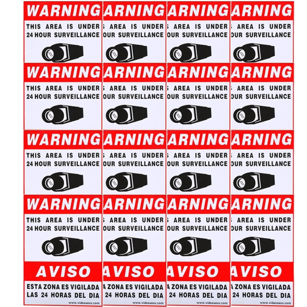 VideoSecu 16x Security Camera Video Sign Decal Warning Sticker for CCTV ...