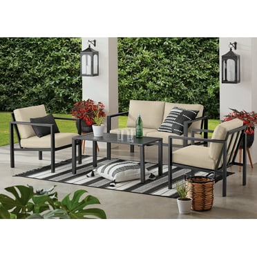 Mainstays Tuscany Ridge 4 Piece Conversation Set, Blue - Walmart.com