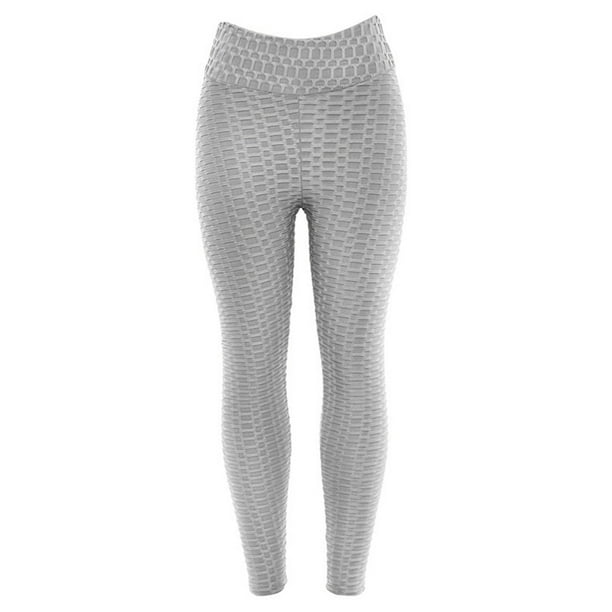 Women Yoga Pants Seamless Fitness High Waist Push Up Leggings Grey Xl