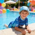 Boys Swim Set 3-Piece Rash Guard Trunks Hat Toddler Big Kid 1-10 Years ...