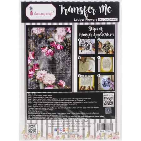 Dress My Craft Transfer Me Sheet A4-Ledger Flowers -DMCD4600 | Walmart ...