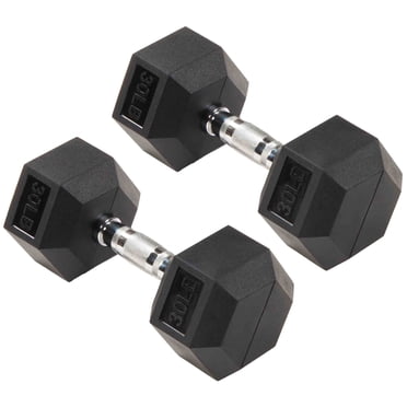 Signature Fitness Hex Dumbbells Strength Workout Equipment Set, 10 lbs ...