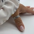 ELANZAA JEWELS- Silver Braid Ring Dainty Adjustable Open Band With ...