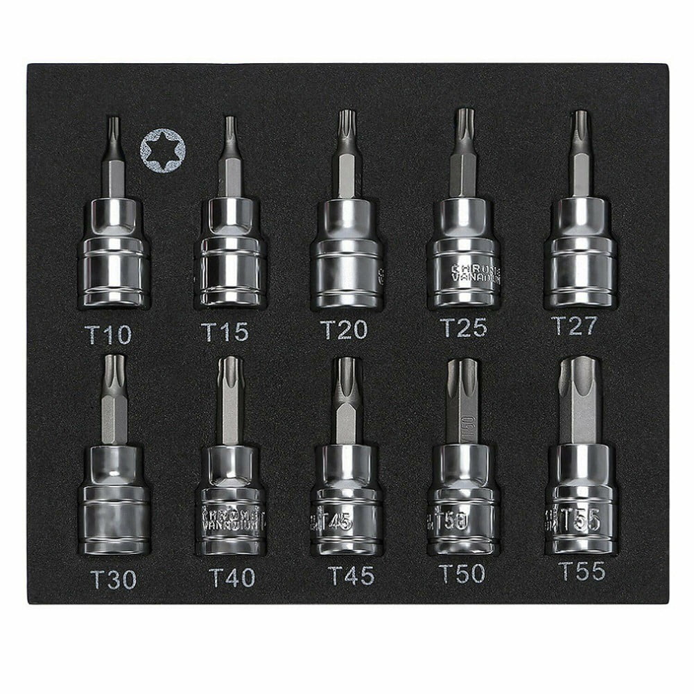 10Pcs Torx Star Screwdriver Bit Tool 38Inch Socket Bits Wrench Adapter T10-T55 - Walmart.com