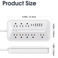 8 Plugs Outlet 6 USB Charging Stations 1.5M Cable Surges Protector ...