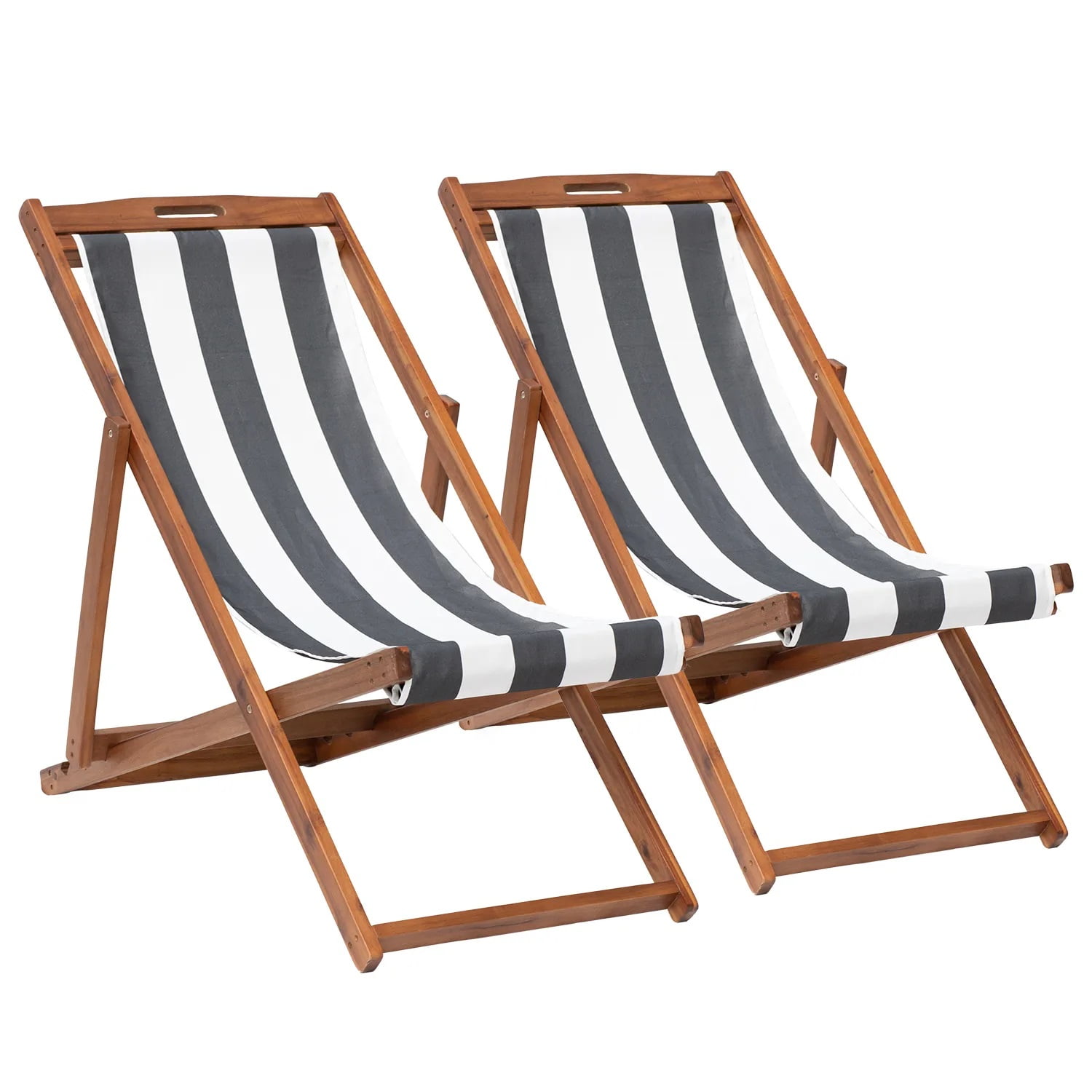 YRLLENSDAN Beach Chair, Patio Lounge Chair 2 Set Beach Recliner Chair ...