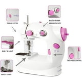 Mini Sewing Machine, Portable Adjustable 2-Speed Double Thread Sewing ...