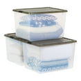 IRIS 144 Qt. Plastic Storage Bins with Lids, Clear, Latching, Stackable ...
