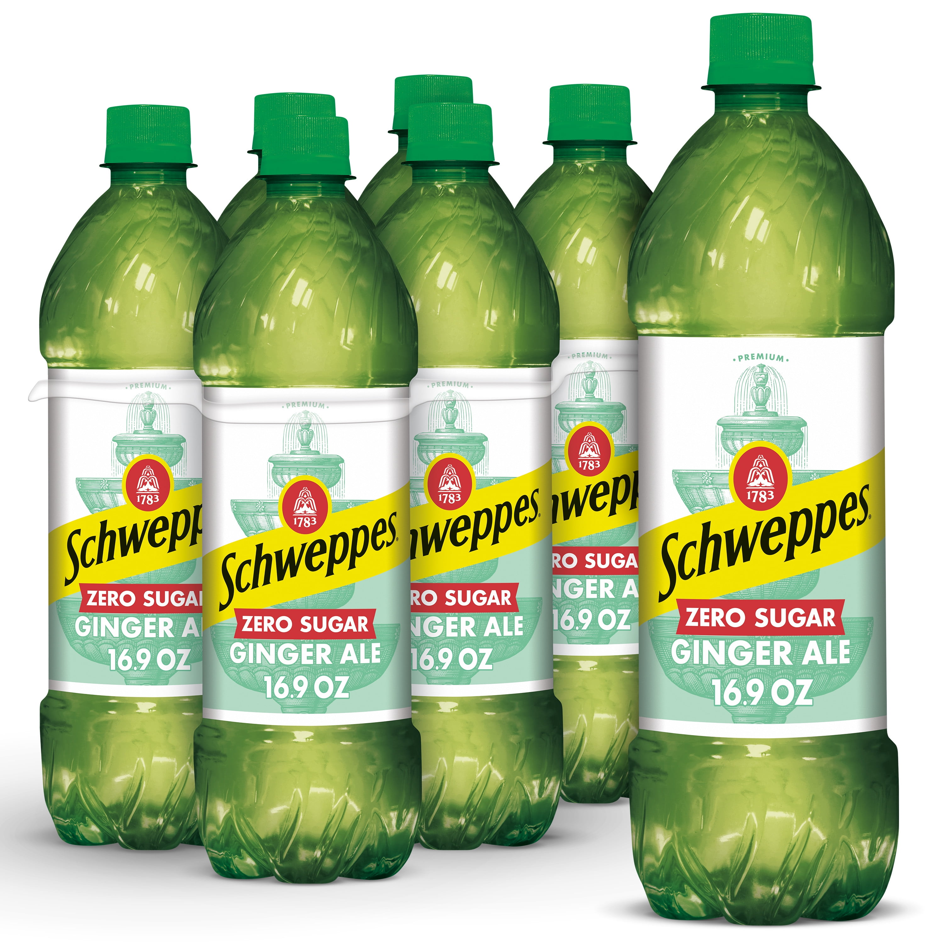 Schweppes Zero Sugar Ginger Ale Soda, .5 L bottles, 6 pack - Walmart.com