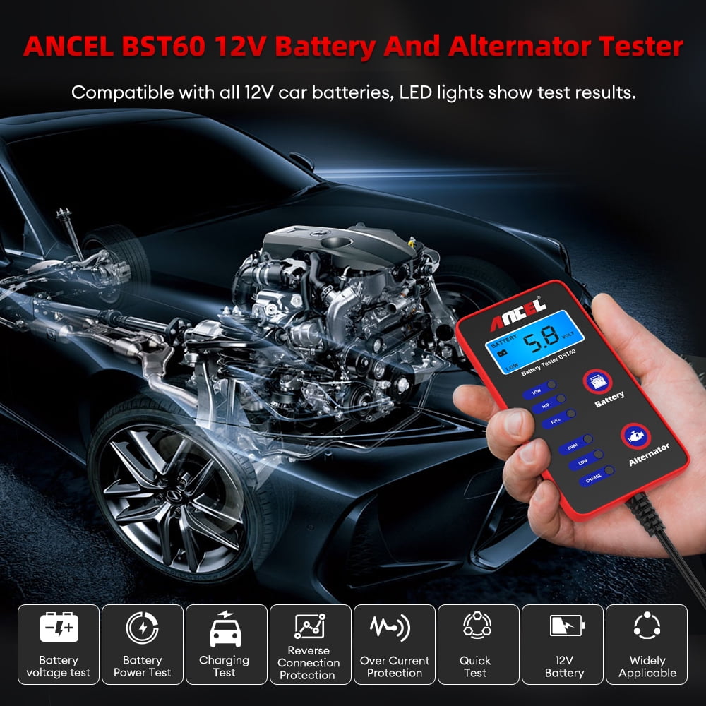 Buy ANCEL BST60 Car Battery Tester 12V-24V Batteries Digital Analyzer ...