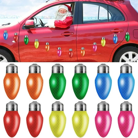 Compuye Christmas Car Decorations Magnets and Decals Reflective ...