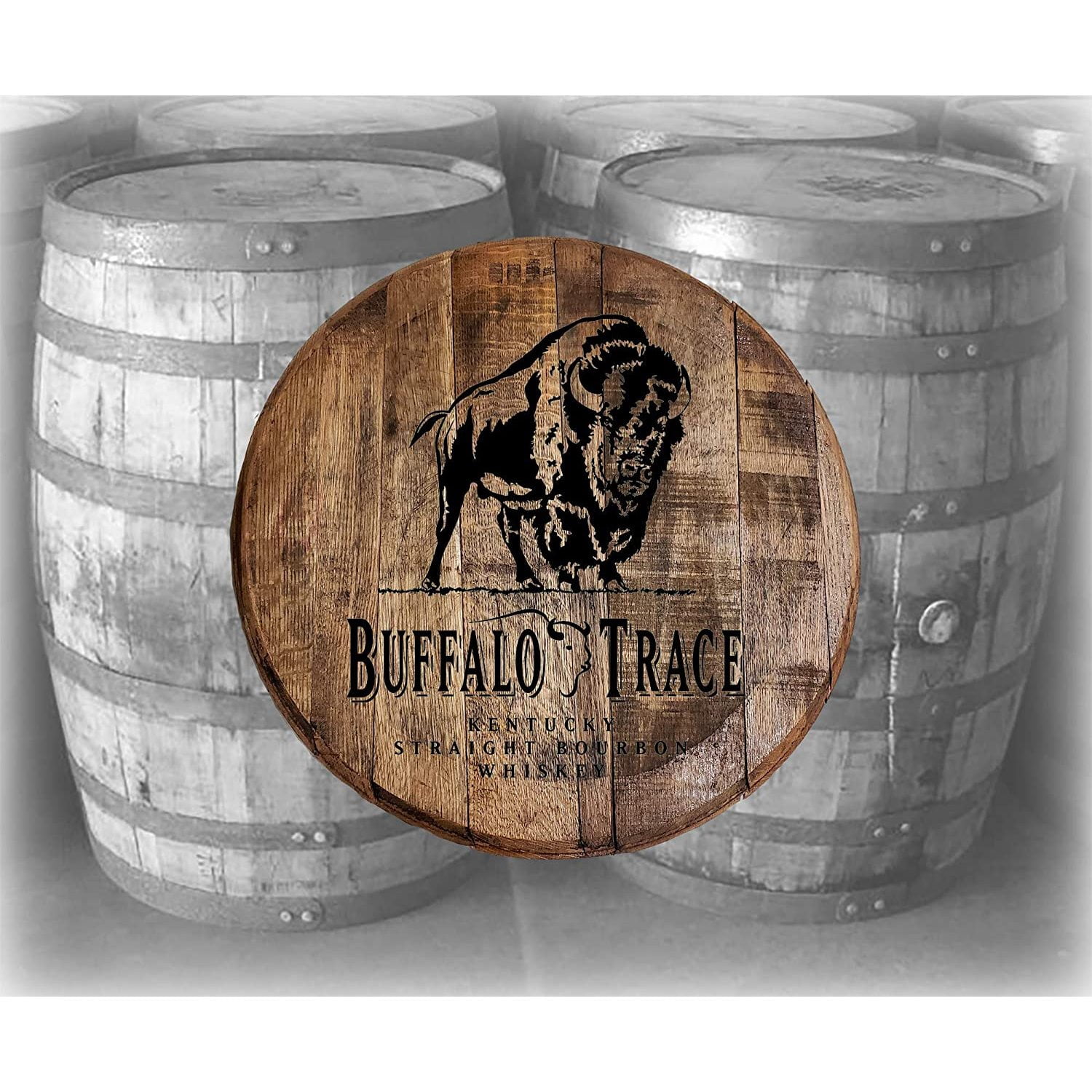 Bar Decor Buffalo Trace Kentucky Bourbon Whiskey Barrel Lid Wood Wall ...