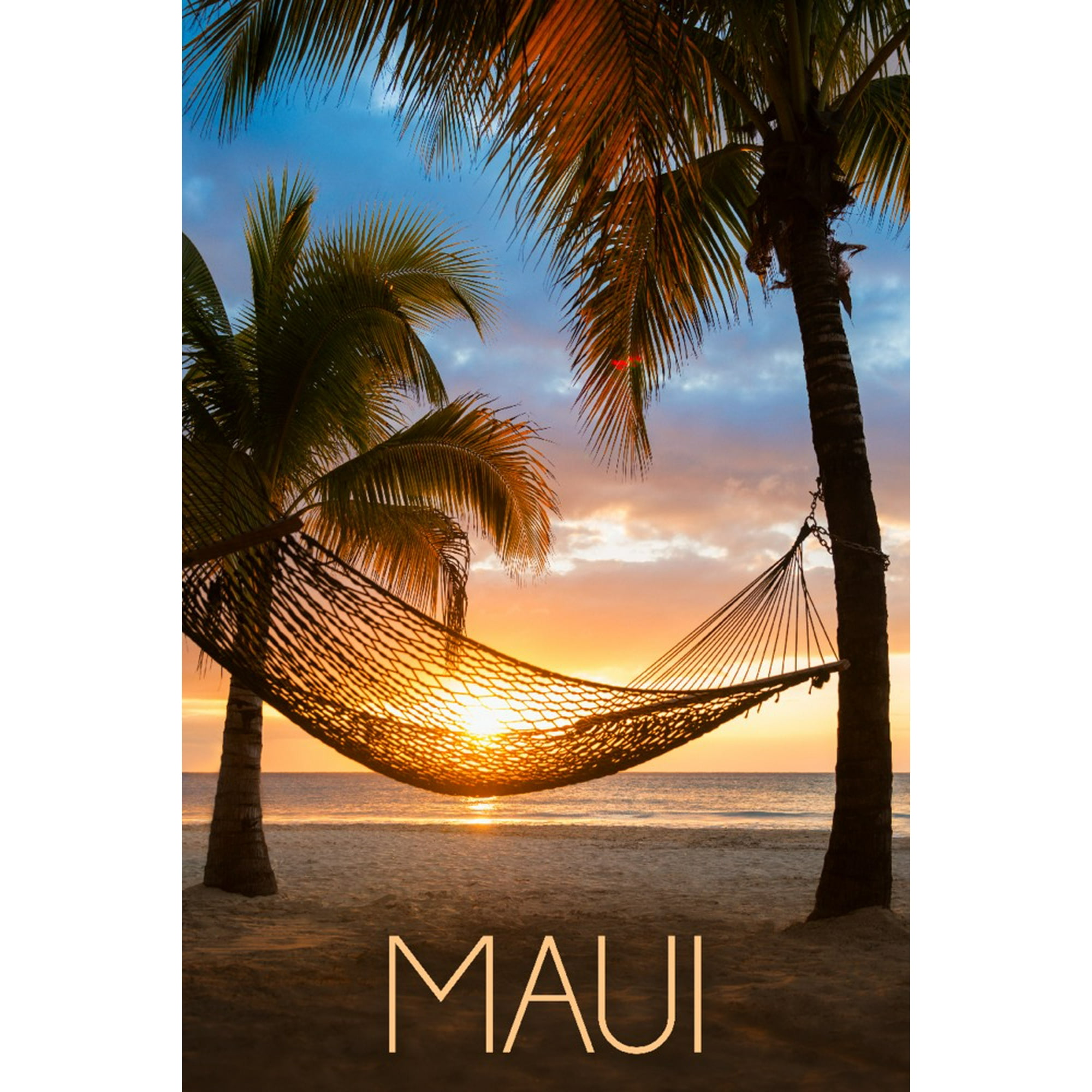 Hawaii Beach Sunset With Hammock