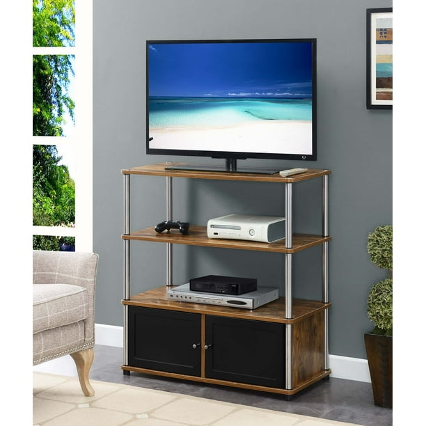 Convenience Concepts Designs2Go Highboy TV Stand with Storage Cabinets ...