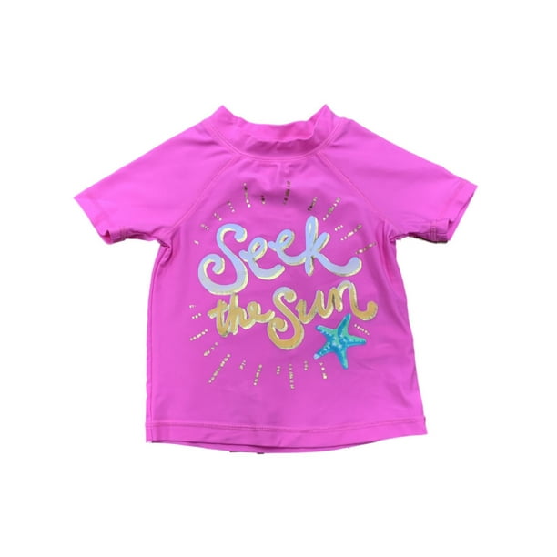 Joe Boxer - Joe Boxer Girls Pink Seek the Sun Rash Guard Swimming Suit ...