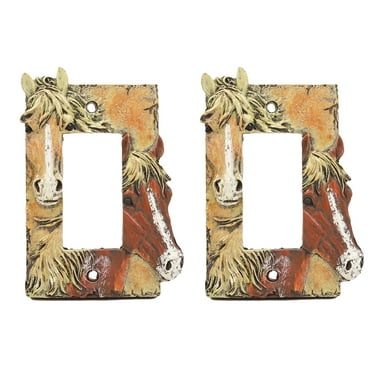 Rustic Western Chestnut Palomino Horses Double Toggle Switch Plate ...