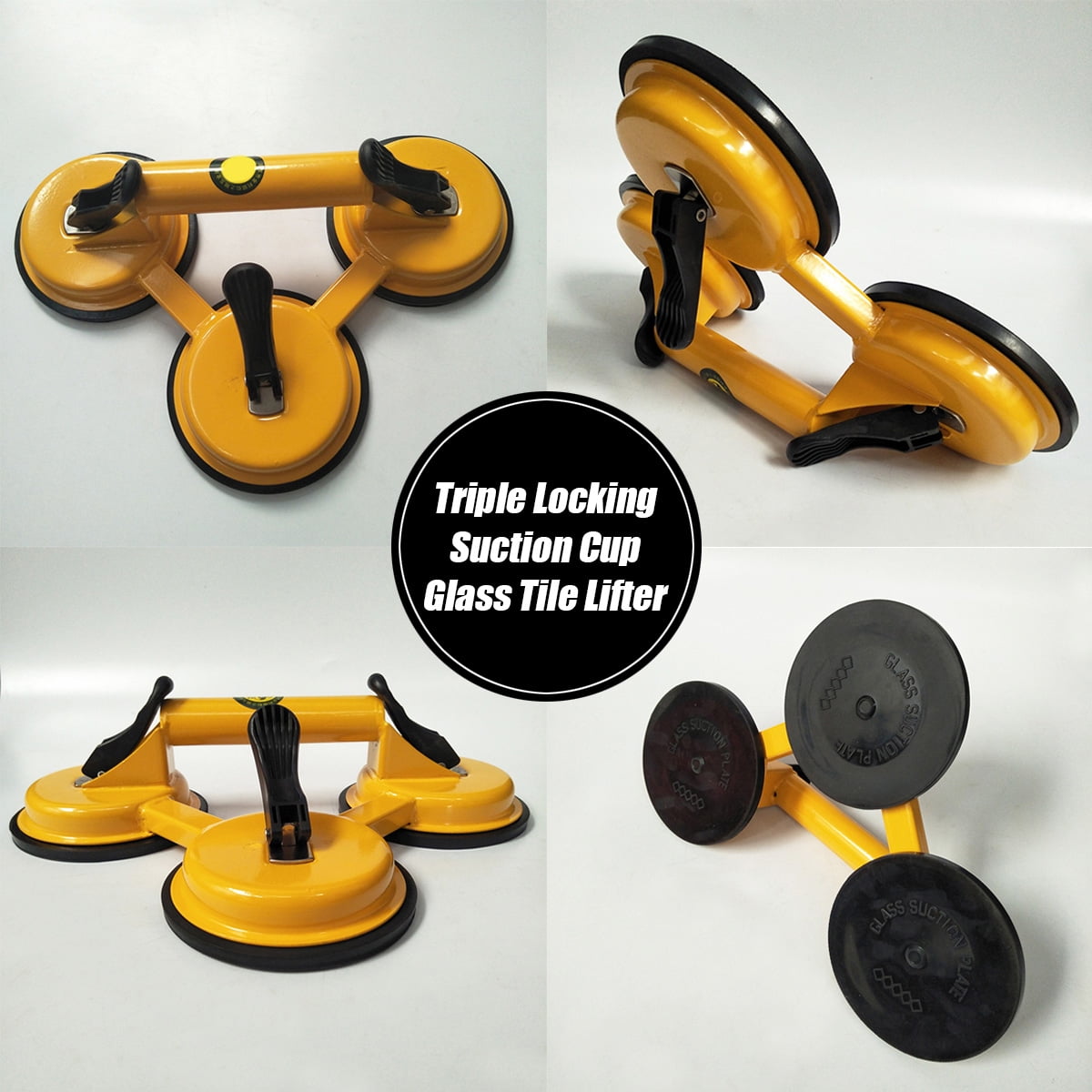Heavy Duty Triple Locking Suction Cup Glass Tile Lifter Remover 150KG ...