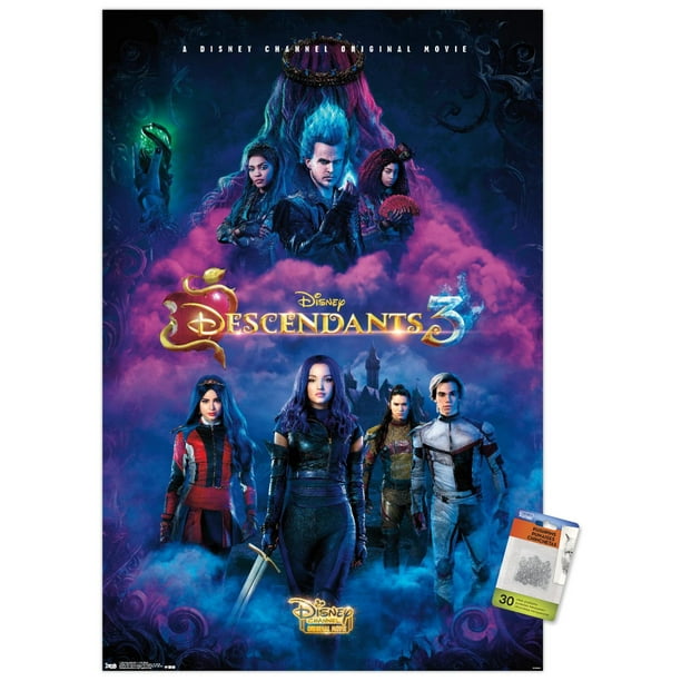 Disney Descendants 3 - One Sheet Wall Poster with Push Pins, 22.375" x ...