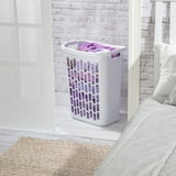 Mainstays Rectangular Open Plastic Hamper, for Narrow Spaces, White ...