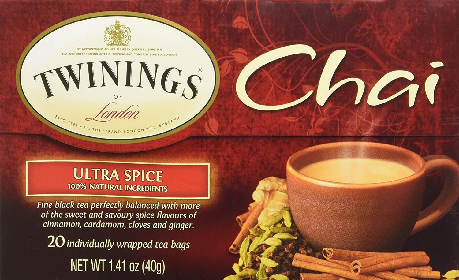 TWINING TEA TEA CHAI ULTRA SPICE, 20 BG (Pack of 3) - Walmart.com