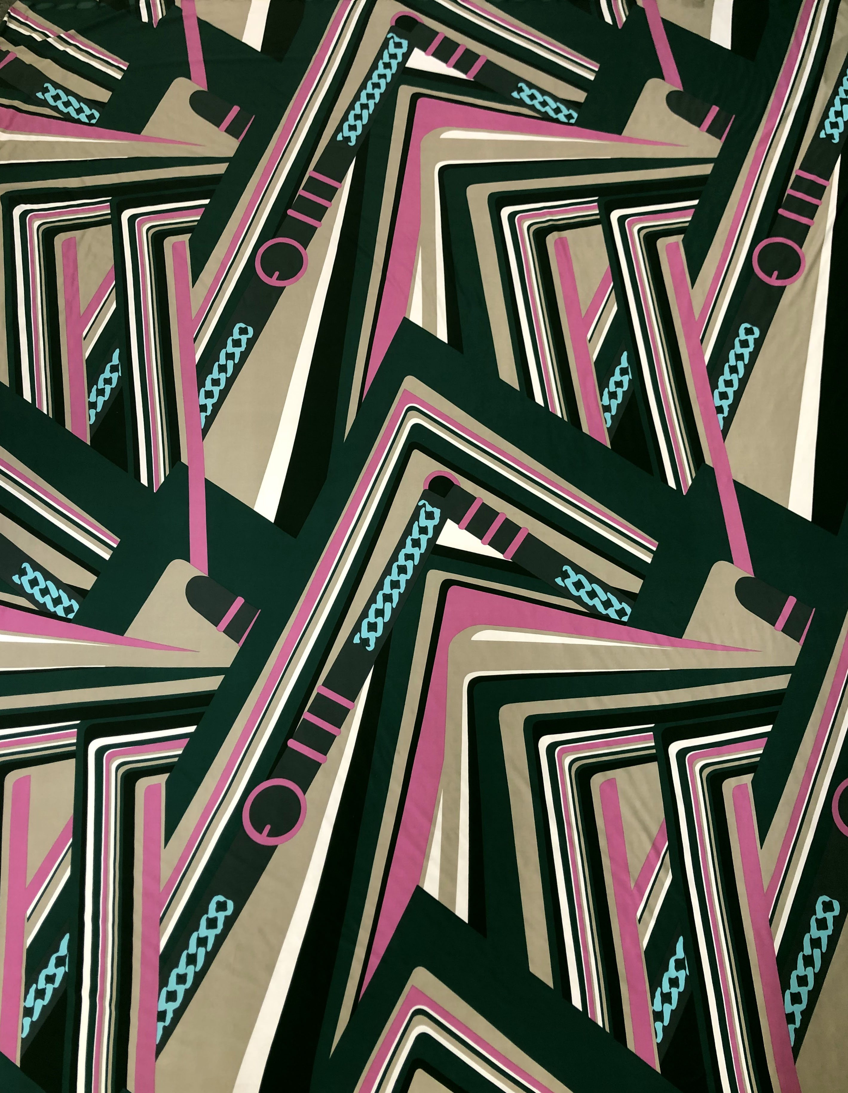 Belt Chain Lines Design on Polyester Spandex 2 Way Stretch Fabric by ...